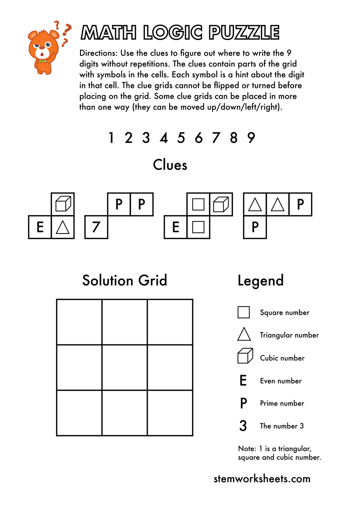 FREE Math Logic Puzzles Pack 4 – STEMWorksheets