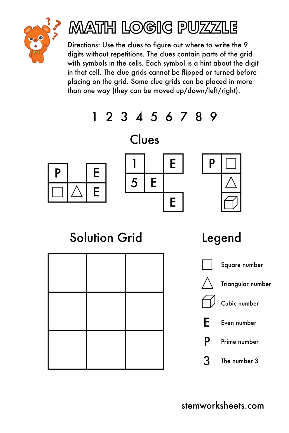 FREE Math Logic Puzzles Pack 1 – STEMWorksheets
