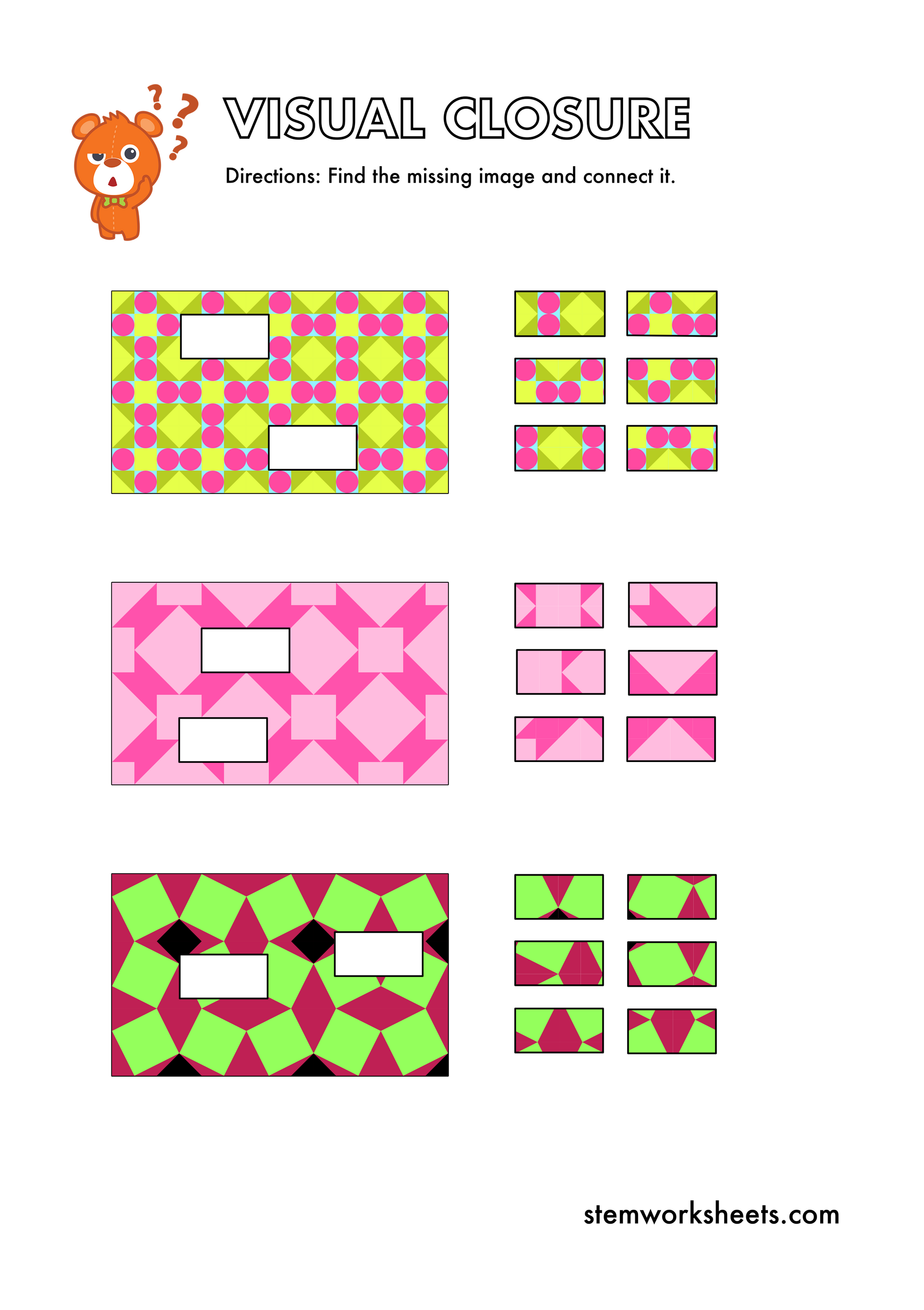 FREE Visual Closure Pack 1 – STEMWorksheets