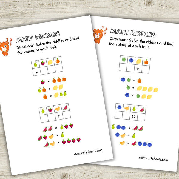 FREE Math Riddles Pack 1 – STEMWorksheets