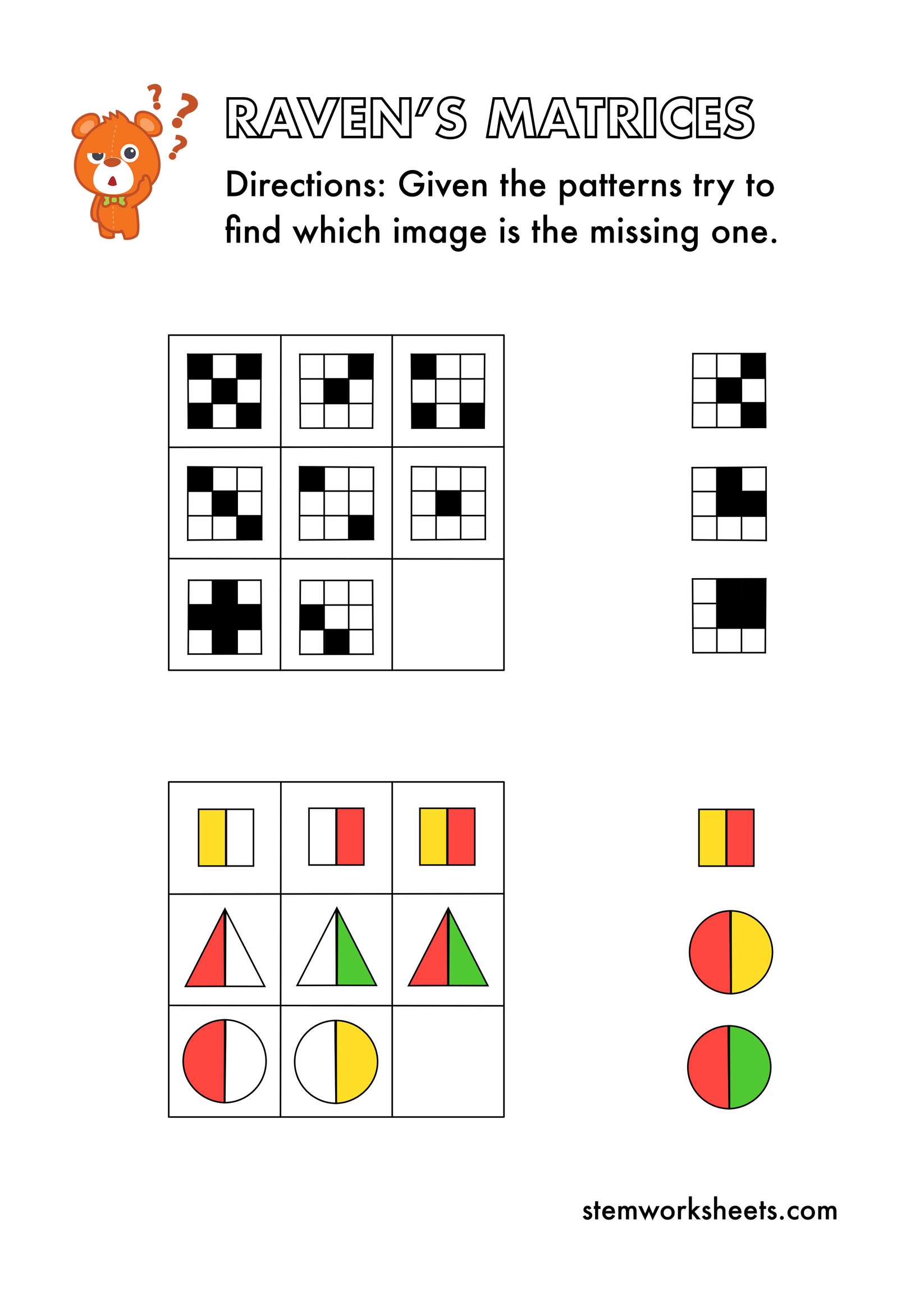 Download FREE Raven's Progressive Matrices – STEMWorksheets